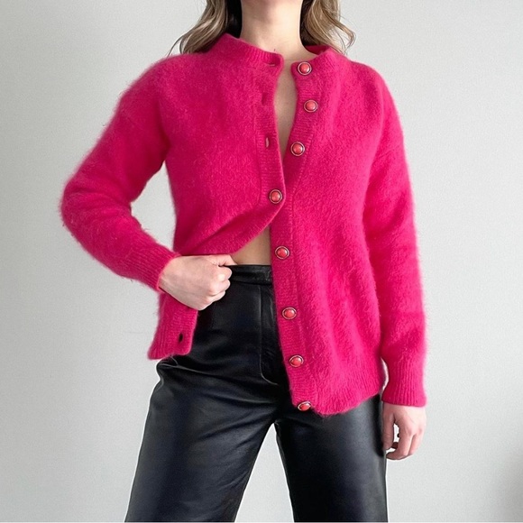Jackets & Coats | Vintage 198s Hot Pink Mohair Stylecardigan | Poshmark